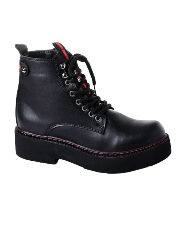 Platform Leather Chunky Boot For Women - Levent Shoes