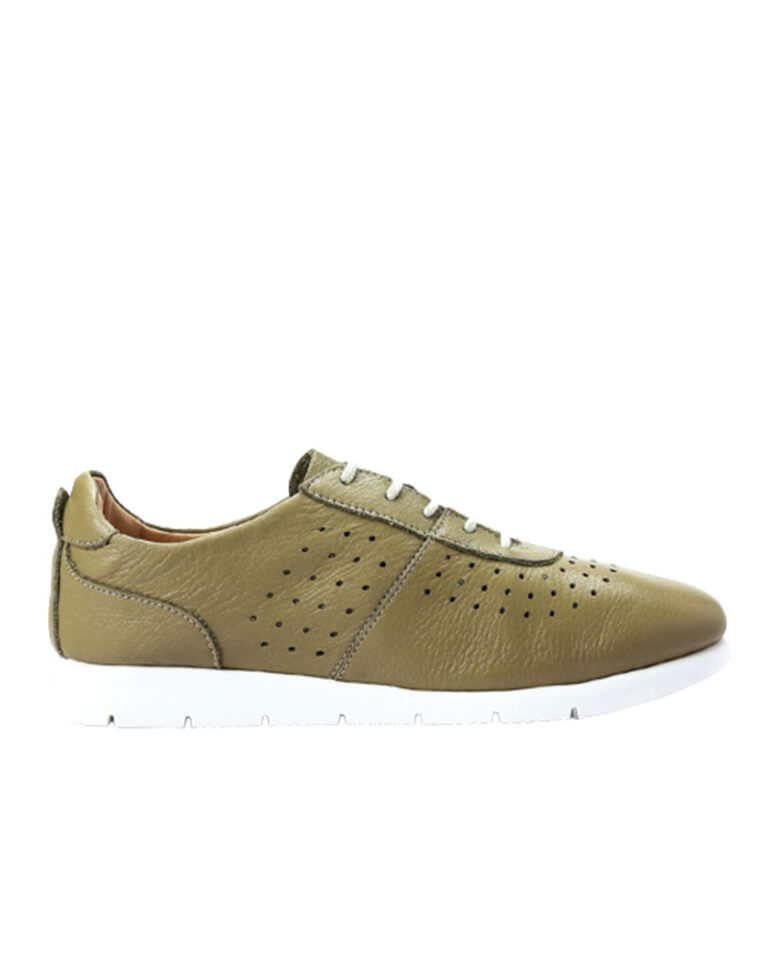 Genuine Leather Lace Up Sneaker - Levent Shoes