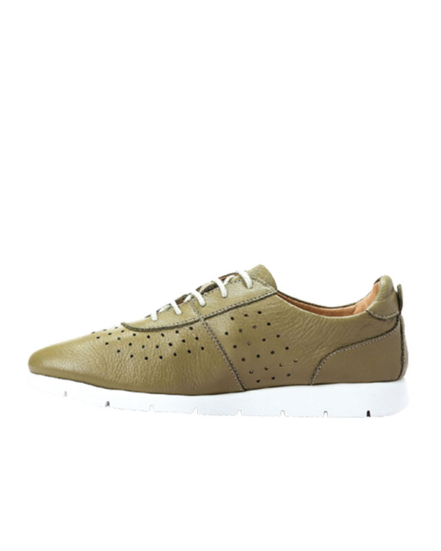 Genuine Leather Lace Up Sneaker - Levent Shoes