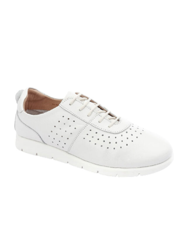 Genuine Leather Lace Up Sneaker - Levent Shoes